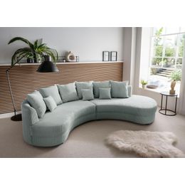 Ecksofa Home Affaire "Lazio modern und bequem, schmale Armlehnen, tolle Detailverarbeitung", blau (aqua), B:255cm H:94cm T:160cm, 93% Polyester, 7% Polyamid, Sofas, Ecksofa, zwei verschiedene Fu&szlig;farben w&auml;hlbar