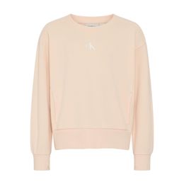 Sweatshirt Calvin Klein Jeans "CK LOGO FASHION SWEATSHIRT", M&auml;dchen, Gr. 10 (140), pale peach, Sweatware, Obermaterial: 100% Baumwolle, unifarben, regular fit normal, Rundhals, eingesetzt B&uuml;ndchen, Sweatshirts Sweatshirt, Regular fit, Logoschriftzug