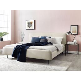 Polsterbett Home Affaire "Edvard", beige (creme), B:202cm H:97cm L:221,5cm, Betten, Polsterbett, mit gepolstertem Kopf- & Fu&szlig;teil