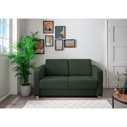 Ecksofa Home Affaire "Lazio modern und bequem, schmale Armlehnen, tolle Detailverarbeitung", gr&uuml;n (moosgr&uuml;n), B:255cm H:94cm T:87cm, 93% Polyester, 7% Polyamid, Sofas, Ecksofa, zwei verschiedene Fu&szlig;farben w&auml;hlbar
