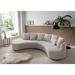 Ecksofa Home Affaire "Lazio modern und bequem, schmale Armlehnen, tolle Detailverarbeitung", silber, B:255cm H:94cm T:160cm, 93% Polyester, 7% Polyamid, Sofas, Ecksofa, zwei verschiedene Fu&szlig;farben w&auml;hlbar