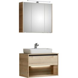 Badm&ouml;bel-Set SAPHIR "4-teilig, mit Soft-Close T&uuml;ren", polar pinie, B:81cm H:200cm T:45,5cm, Holzwerkstoff, Kastenm&ouml;bel-Sets, Badm&ouml;bel-Set