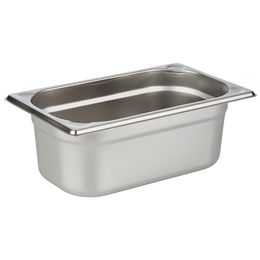 Aufbewahrungssystem APS "GN 1/4 Beh&auml;lter 26,5 x 16,2 cm", silberfarben, B:16cm H:10cm L:26,5cm, Edelstahl, Lebensmittelaufbewahrungsbeh&auml;lter, Gastronorm-Beh&auml;lter, zum Anrichten und Lagern von Speisen