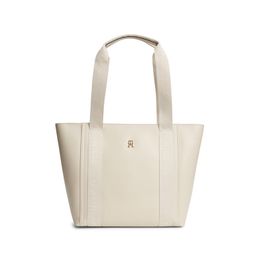 Tragetasche Tommy Hilfiger "IM LATAM LOGO TOTE", Damen, Gr. B/H/T: 41cm x 30cm x 12cm, beige, Lederimitat, Taschen, Damen Schultertasche, Handtasche mit Logoschriftzug