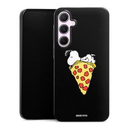 DeinDesign Galaxy A55 5G Handy Slim Case extra d&uuml;nn Silikon Handyh&uuml;lle schwarz H&uuml;lle Peanuts Pizza Snoopy Silikon Slim Case