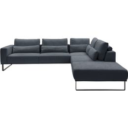Ecksofa Musterring "JustB PM100", navy, B:308cm H:88cm T:200cm, 85% Polyester, 15% Viskose, Sofas, Ecksofa, wahlweise mit Funktion und Kissen, mit Metallkufe, Ma&szlig;e 200 x 308 cm
