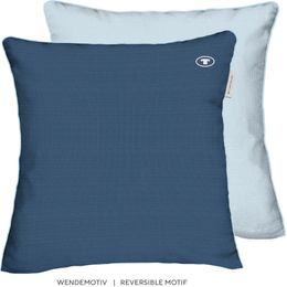 Kissenh&uuml;llen Tom Tailor HOME "FINE STRIPES", blau (schwarz navy, sky blau), B:40cm H:0,5cm L:40cm, Satin, Obermaterial: 100% Baumwolle, Kissenbez&uuml;ge, new bedroom, gewebtes Label