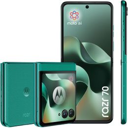 Motorola Smartphone "razr 70", Energieeffizienz: A (A-G), pantone sporting gr&uuml;n, 256 GB, Mobiltelefone