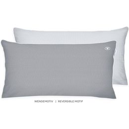 Kissenh&uuml;llen Tom Tailor HOME "FINE STRIPES", grau (moody grau, light grau), B:40cm H:0,5cm L:80cm, Satin, Obermaterial: 100% Baumwolle, Kissenbez&uuml;ge, new bedroom, gewebtes Label