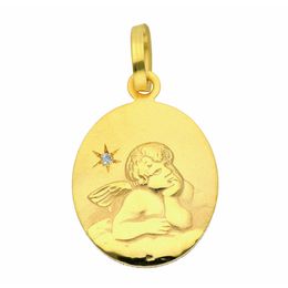 Adelia&acute;s Kettenanh&auml;nger ADELIA&acute;S "Medaille Amor 333 Gold ( 8K ) mit 1 Diamant ( 0,005 ct )", gold, Schmuckanh&auml;nger, Damen, 0,01 VVS = sehr sehr kleine Einschl&uuml;sse mit Diamant, Gold, Kettenanh&auml;nger, Goldanh&auml;nger Amor