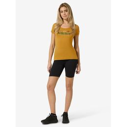 super.natural Trainingsshirt "Surfing Flowers" in Gelb - 55% | Gr&ouml;&szlig;e L | Damen-outdoor-tops-shirts