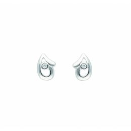 Adelia&acute;s Paar Ohrh&auml;nger ADELIA&acute;S "Ohrstecker Ohrringe 333 Wei&szlig;gold ( 8K ) mit Zirkonia", silber, Ohrringe, Damen, Damen, Gold, Goldohrringe