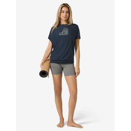 super.natural Trainingsshirt "Flower Sneakers" in Dunkelblau - 56% | Gr&ouml;&szlig;e M | Damen-outdoor-tops-shirts