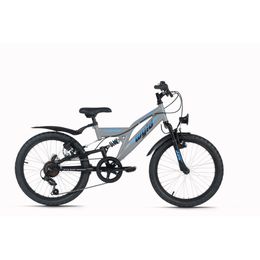 Kinderfahrrad WYLD "WYLD Kinder-Mountainbike Fully ATB 20" Zodiac 6 G&auml;nge" Gr. 31, grau, schwarz, Fahrr&auml;der, Kinder, 31cm, 20 Zoll (50,80cm) hinten: 20 Zoll (50,80cm)