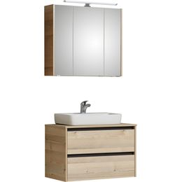 Badm&ouml;bel-Set SAPHIR "4-teilig, mit Soft-Close Ausz&uuml;gen", polar pinie, B:81cm H:200cm T:45,5cm, Holzwerkstoff, Kastenm&ouml;bel-Sets, Badm&ouml;bel-Set