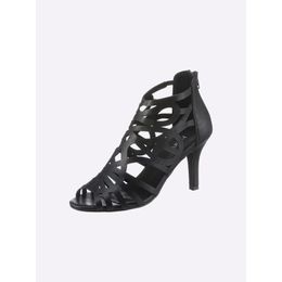 Sandalette Heine, Damen, Gr. 38, schwarz, Synthetik, Schuhe Sandalette
