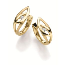 Adelia&acute;s Paar Creolen ADELIA&acute;S "Creolen Ohrringe 14 x 15 mm aus 333 Gelbgold", gold, Ohrringe, Damen, Damen, Gold, mit Zirkonia
