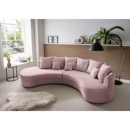 Ecksofa Home Affaire "Lazio modern und bequem, schmale Armlehnen, tolle Detailverarbeitung", rosa, B:255cm H:94cm T:160cm, 93% Polyester, 7% Polyamid, Sofas, Ecksofa, zwei verschiedene Fu&szlig;farben w&auml;hlbar