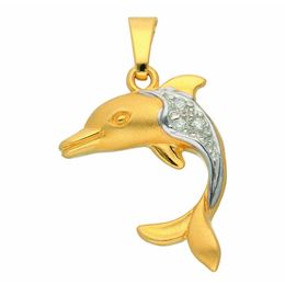 Adelia&acute;s Kettenanh&auml;nger ADELIA&acute;S "Anh&auml;nger Delphin 333 Gold ( 8K ) mit Zirkonia", silber, Schmuckanh&auml;nger, M&auml;dchen, mit Zirkonia, Gold, Kettenanh&auml;nger, Goldanh&auml;nger Delphin