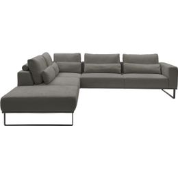 Ecksofa Musterring "JustB PM100", elephant, B:308cm H:88cm T:200cm, 85% Polyester, 15% Viskose, Sofas, Ecksofa, wahlweise mit Funktion und Kissen, mit Metallkufe, Ma&szlig;e 200 x 308 cm