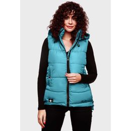 Steppweste Marikoo "Zarinaa", Damen, Gr. S, blau (misty blau), Obermaterial: 100% Polyester. Futter: 100% Polyester. Wattierung: 100% Polyester, Westen Steppweste, mit vier seitlichen Taschen