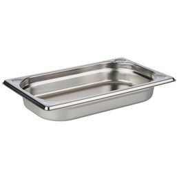 Aufbewahrungssystem APS "GN 1/4 Beh&auml;lter 26,5 x 16,2 cm", silberfarben, B:16,2cm H:4cm L:26,5cm, Edelstahl, Lebensmittelaufbewahrungsbeh&auml;lter, Gastronorm-Beh&auml;lter, zum Anrichten und Lagern von Speisen