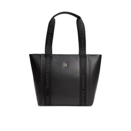 Tragetasche Tommy Hilfiger "IM LATAM LOGO TOTE", Damen, Gr. B/H/T: 41cm x 30cm x 12cm, schwarz, Lederimitat, Taschen, Damen Schultertasche, Handtasche mit Logoschriftzug