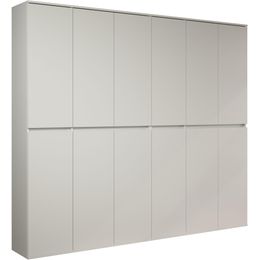 Garderoben-Set Home Affaire "Novara", wei&szlig;, B:222cm H:191cm T:34cm, Holzwerkstoff, Kunststoff, Kastenm&ouml;bel-Sets, Garderobenschr&auml;nke mit insgesamt 32 F&auml;chern - (B/T/H) 222/34/191 cm