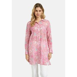 Kurzarmbluse Milano Italy, Damen, Gr. 38, orchid, Web, Material: 100% Baumwolle, Paisley, regular fit lang, hoch geschlossener Ausschnitt, &Auml;rmel mit &Auml;rmelschlitz 2-Knopf-Manschette, Blusen, mit Brusttaschen