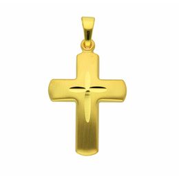 Adelia&acute;s Kreuzkette ADELIA&acute;S "Halskette - Kreuzkette mit Kreuz Anh&auml;nger aus 333 Gold", gold, Halsketten, Damen, Gelbgold 333 Gold, Gelbgold 333, Gold, Kreuzkette, Schmuckset mit bis 45 cm stufenlos verstellbarer 925 Silber Halskette