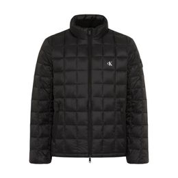 Steppjacke Calvin Klein Jeans, Herren, Gr. M, schwarz, Web, Obermaterial: 100% Polypropylen, unifarben, regular fit normal, hoch geschlossener Ausschnitt, abgesteppte Kante, Jacken Steppjacke, Stehkragen, 2-Wege-Zipper, modische Steppung