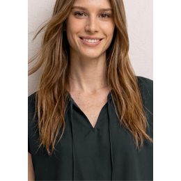 Shirtbluse Street One, Damen, Gr. 34, deep bound gr&uuml;n, Stoff, 100% Viskose, unifarben, regular fit normal, Rundhals, abgesteppt, Blusen, aus softer Viskose