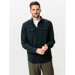 Langarmhemd TEESHOPPEN "TEESHOPPEN Shirt Performance", Herren, Gr. L, Normalgr&ouml;&szlig;en, schwarz navy, Obermaterial: 75% Polyester, 22% Viskose, 3% Elasthan, Hemden