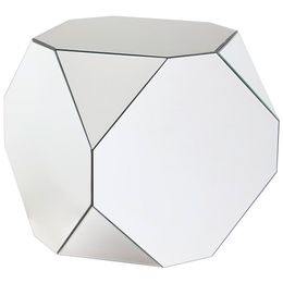 Mid.you Beistelltisch, Klar, Glas, Holzwerkstoff, organisch, 57x57x57 cm, Wohnzimmer, Wohnzimmertische, Beistelltische, Glas-Beistelltische