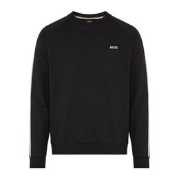Sweatshirt BOSS "Iconic", Herren, Gr. XL, schwarz 001, Single Jersey, Obermaterial: 100% Baumwolle, unifarben, regular fit, Rundhals, B&uuml;ndchen, Sweatshirts Sweatshirt