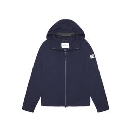 Wolljacke AQUASCUTUM ACTIVE "HOODED STRETCH WINDBREAKER Herren", Herren, Gr. L, navy, Softshell, 84% Nylon, 16% Elasthan, normal normal, Jacken, Kapuzenjacke Herren, leichte Jacke, Sportjacke, Wetterjacke, Sale