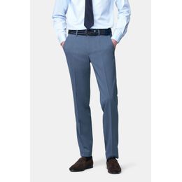Chinos MEYER "Roma 9-303", Herren, Gr. 23, Normalgr&ouml;&szlig;en, blau, 54% Polyester, 44% Wolle, 2% Elasthan, unifarben, regular fit lang, Hosen, aus Gabardine-Wolle