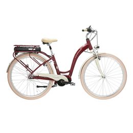 E-Bike KROSS "KROSS E-Citybike Lille 3.0 10,8Ah/450Wh 28 Zoll 7 G&auml;nge" Gr. 48, rot, wei&szlig;, Elektrofahrr&auml;der, 48cm, 28 Zoll (71,12cm)
