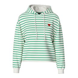 Pieces Hoodie "Chilli" in Creme/ Gr&uuml;n - 45% | Gr&ouml;&szlig;e L | Damen-sweatshirts-jacken