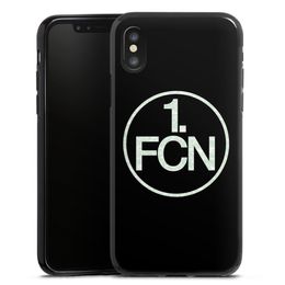 DeinDesign iPhone X Handy Silikon H&uuml;lle Case schwarz Handyh&uuml;lle 1. Fc N&uuml;rnberg Logo 1. Fcn