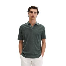 Marc O'Polo Poloshirt MARC O'POLO "aus weichem Jersey-Frottee", Herren, Gr. L, skipping stone, Obermaterial: 100% Baumwolle, unifarben, regular fit, normaler Saum, Shirts
