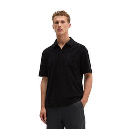 Marc O'Polo Poloshirt MARC O'POLO "aus Bio-Baumwoll-Frottee", Herren, Gr. L, schwarz, Obermaterial: 100% Baumwolle, unifarben, loose fit, Shirts