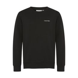 Sweatshirt Calvin Klein Jeans "SMALL CHEST LOGO REGULAR", M&auml;dchen, Gr. 4 (104), pvh schwarz, Sweatware, Obermaterial: 100% Baumwolle, unifarben, regular fit normal, Rundhals, eingesetzt Rippb&uuml;ndchen, Sweatshirts Sweatshirt, Regular fit, Logoschriftzug