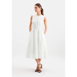 Sommerkleid Seidensticker, Damen, Gr. XS (34), Normalgr&ouml;&szlig;en, wei&szlig;, 100% Leinen, unifarben, regular fit, Rundhals, Kleider Sommerkleid, Ohne Arm Rundhals Uni