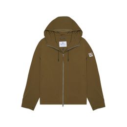 Wolljacke AQUASCUTUM ACTIVE "HOODED STRETCH WINDBREAKER Herren", Herren, Gr. L, army gr&uuml;n, Softshell, 84% Nylon, 16% Elasthan, normal normal, Jacken, Kapuzenjacke Herren, leichte Jacke, Sportjacke, Wetterjacke, Sale