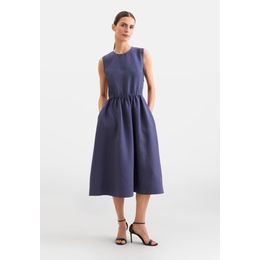 Sommerkleid Seidensticker, Damen, Gr. XS (34), Normalgr&ouml;&szlig;en, blau, 100% Leinen, unifarben, regular fit, Rundhals, Kleider Sommerkleid, Ohne Arm Rundhals Uni