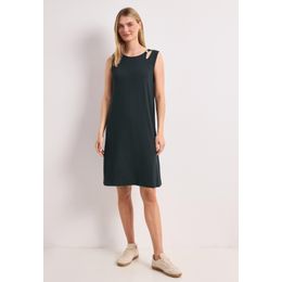 Midikleid Street One, Damen, Gr. 34, EURO-Gr&ouml;&szlig;en, deep bound gr&uuml;n, Stoff, 95% Viskose, 5% Elasthan, unifarben, normal knielang, Rundhals, abgesteppt, Kleider Midikleid, mit Rundhalsausschnitt