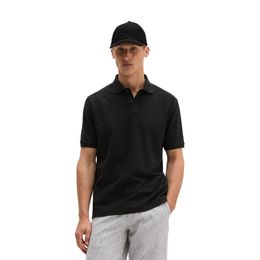 Marc O'Polo Poloshirt MARC O'POLO "aus Bio-Baumwolle und Leinen", Herren, Gr. L, schwarz, Obermaterial: 70% Baumwolle, 30% Leinen, unifarben, regular fit, Rippb&uuml;ndchen, Shirts