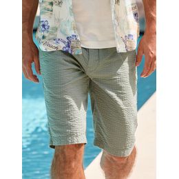Chinoshorts Lerros "Chino-Shorts aus Baumwolle in leichter Seersucker-Qualit&auml;t", Herren, Gr. 31, schwarz bay gr&uuml;n, 100% Baumwolle, Hosen Chinoshorts