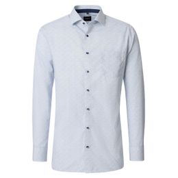 Businesshemd Venti "Venti Businesshemd Langarm Print", Herren, Gr. 40, Normalgr&ouml;&szlig;en, blau, 100% Baumwolle, bedruckt, comfort fit, Hemden